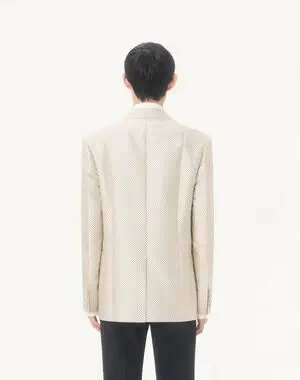Valentino Garavani Double-breasted Silk Jacquard Jacket With Pressed Crease