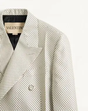 Valentino Garavani Double-breasted Silk Jacquard Jacket With Pressed Crease