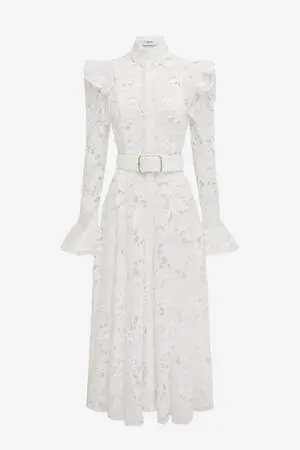 LEO LIN Aliyah Lace Butterfly Sleeve Midi Dress