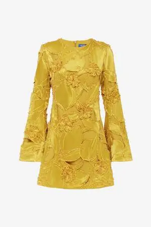 LEO LIN Embellished Bell Sleeve Mini Dress