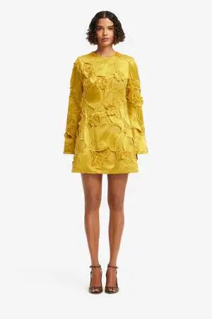 LEO LIN Embellished Bell Sleeve Mini Dress