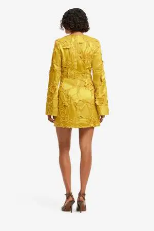 LEO LIN Embellished Bell Sleeve Mini Dress