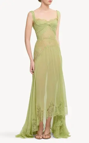 Elie Saab Silk-blend Midi Dress
