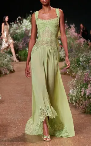Elie Saab Silk-blend Midi Dress