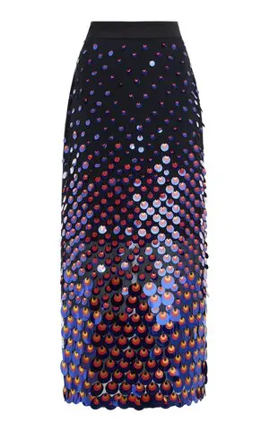 Christopher John Rogers Silk Embellished Pencil Skirt - Black