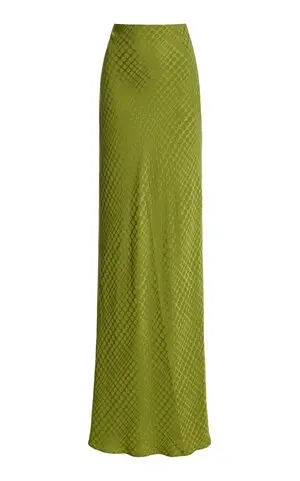 Christopher John Rogers Wiggle Dot Jacquard Bias Maxi Skirt