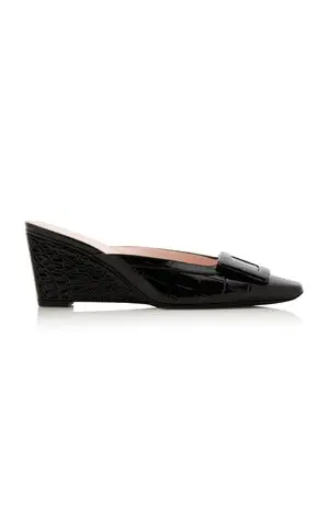 ROGER VIVIER Belle Vivier Buckle Mules - Black