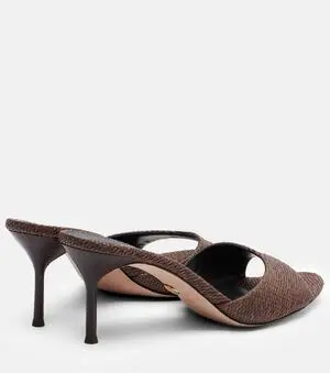 Veronica Beard Woven Mules - Brown