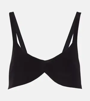 Prada Oversized Silk Crêpe De Chine Bra Top - Black