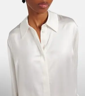 TOTEME Satin Button-down Shirt - White