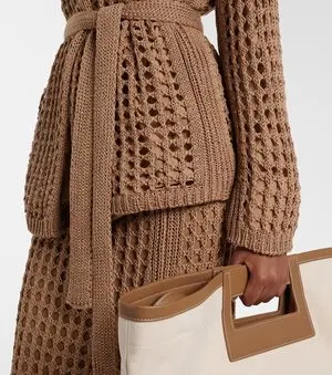 Max Mara Gelo Open-knit Cotton Wrap Cardigan - Brown