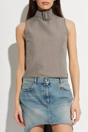 COURREGES Houndstooth Pattern Top