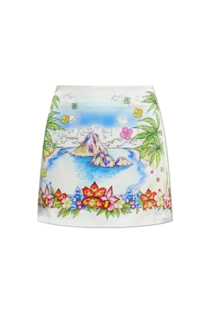 Casablanca Printed Silk Mini Skirt - Multicolour