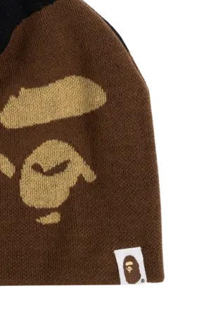 A BATHING APE Logo Beanie - Black