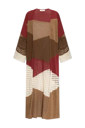 AKEP Geometric Pattern Maxi Cardigan - Multicolour