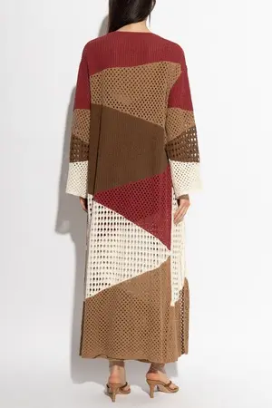 AKEP Geometric Pattern Maxi Cardigan - Multicolour