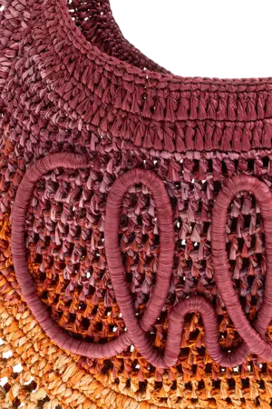 Chloé Hobo Bag Raffia Woven Design - Multicolour