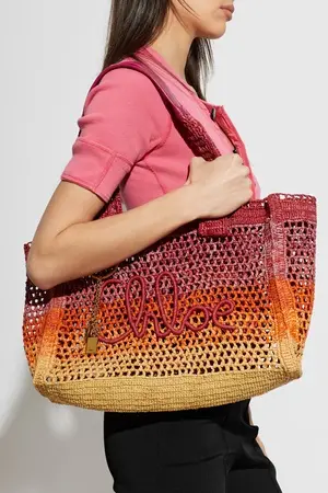 Chloé Summer Raffia Shopper Bag - Multicolour