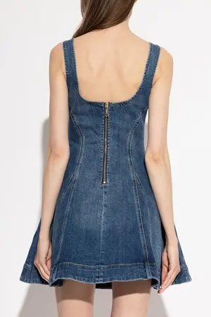 SELF-PORTRAIT Sleeveless Denim Mini Dress