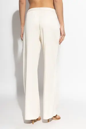 AKEP Satin Trousers With Side Stripes - Cream