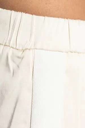 AKEP Satin Trousers With Side Stripes - Cream