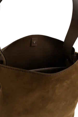 Acne Studios Suede Shoulder Bag With Logo