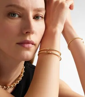David Yurman Cable Spira Flex X Micro 18kt Yellow Cuff Bracelet With Diamonds