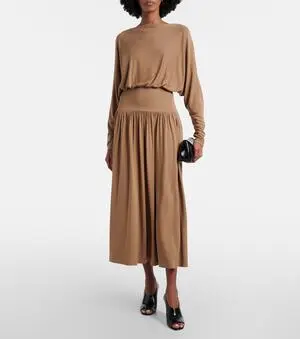 TOTEME Jersey Midi Dress - Beige