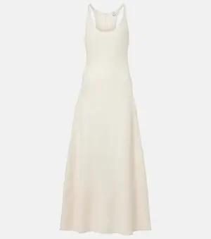 TOTEME Cotton Tweed Maxi Dress - Beige