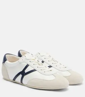 Veronica Beard Leather-trimmed Canvas Sneakers - White