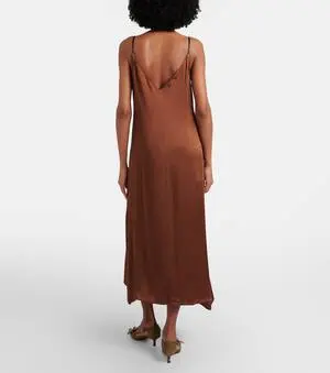 Prada Gathered Crêpe Satin Slip Dress