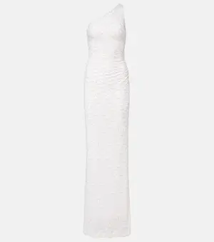 Missoni Lamé One-shoulder Maxi Dress - White