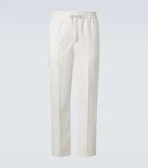 Brioni Linen And Cotton Straight Pants - White