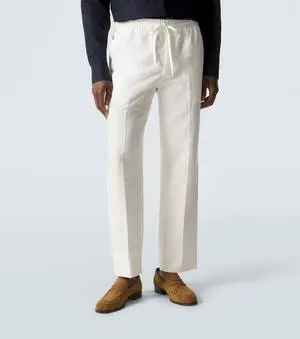 Brioni Linen And Cotton Straight Pants - White