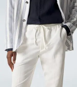 Brioni Linen And Cotton Straight Pants - White