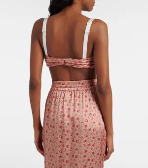 Dolce & Gabbana Floral Draped Silk Satin Bra