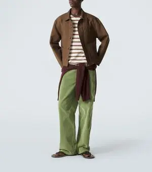 Auralee Striped Cotton Jersey T-shirt - Brown