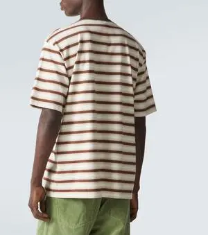 Auralee Striped Cotton Jersey T-shirt - Brown