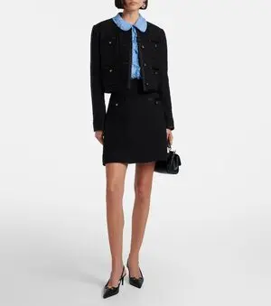 Dolce & Gabbana Ruffled Semi-sheer Silk Blouse - Blue