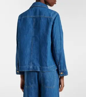 Max Mara Galante Cotton-linen Denim Jacket - Blue