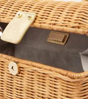 Judith Leiber Isla Embellished Wicker Top-handle Bag