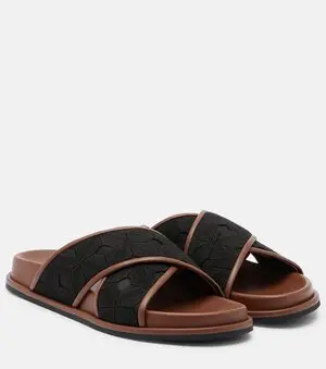 Max Mara Peonie Embroidered Slides - Black