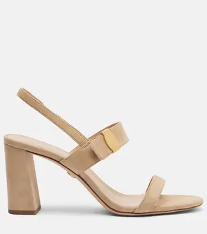 Veronica Beard Suede Slingback Sandals - Beige