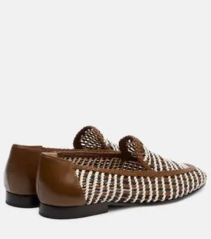 Veronica Beard Prilla Woven Leather Loafers - Brown