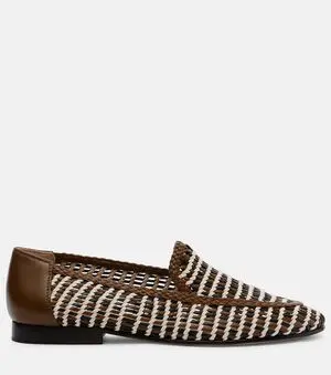 Veronica Beard Prilla Woven Leather Loafers - Brown