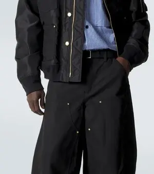 Sacai X Carhartt Wip Cotton Barrel-leg Pants