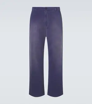 Miu Miu Cotton Gabardine Wide-leg Trousers - Blue