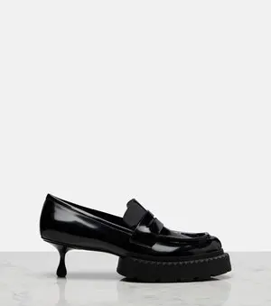 Noir Kei Ninomiya X Jimmy Choo Leather Loafer Pumps