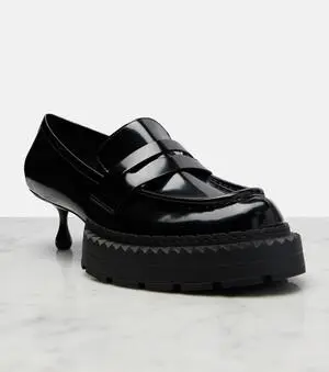 Noir Kei Ninomiya X Jimmy Choo Leather Loafer Pumps