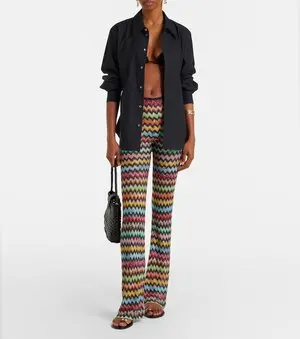 Missoni Zigzag Lamé Flared Pants - Multicoloured